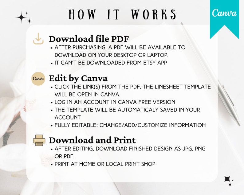 Minimal Modern Line Sheet Template Canva Editable, Instant Download ...