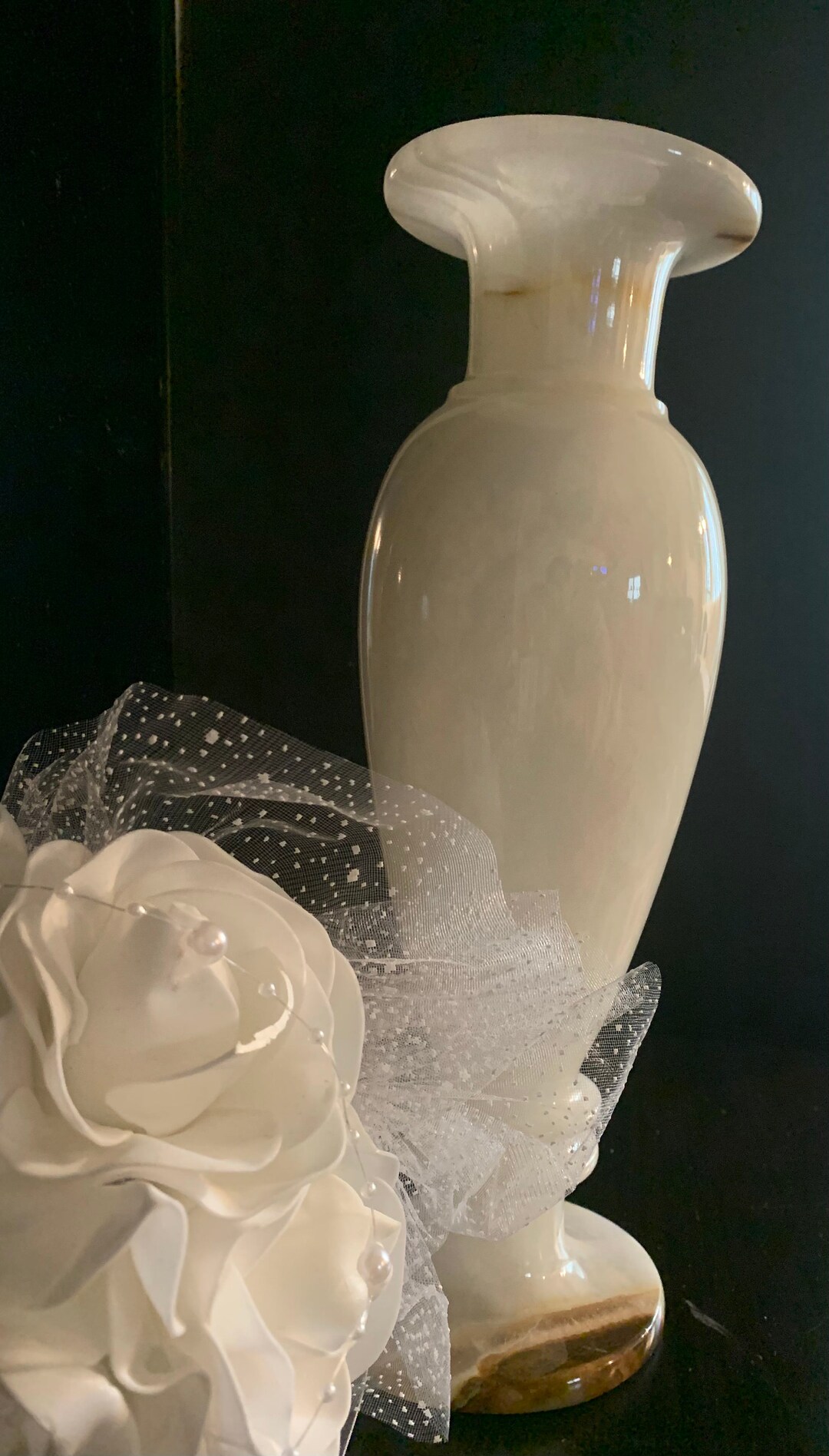 Natural Marble Vase, Solid Stone, Flower Vase, White Vase, Wedding Vase ...