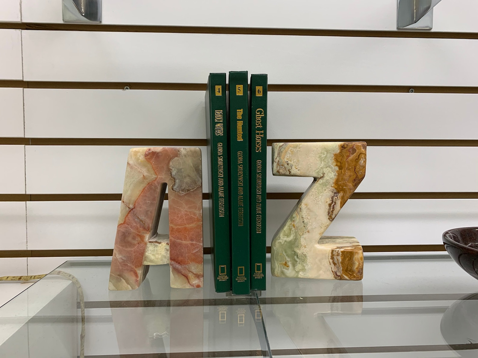 Marble/onyx Bookend Letter A and Z Shapes, Natural, Solid Stone, Decorat Your Home Office ...