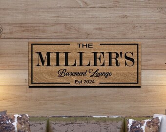 Personalized Custom Upper Level Lounge Sign Modern Farmhouse Wall Decor ...