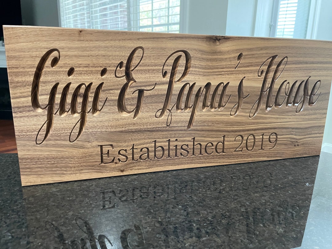 Custom Carved Mimi & Papa, Gigi and Pops Custom Sign, Made From 100% ...