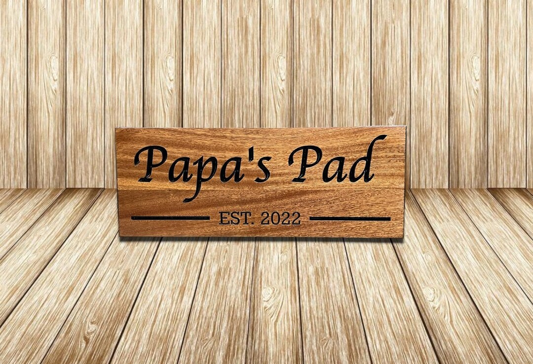 Papa's Custom Sign, Wooden Carved Sign, Camp Sign, Custom Sign, Mancave ...