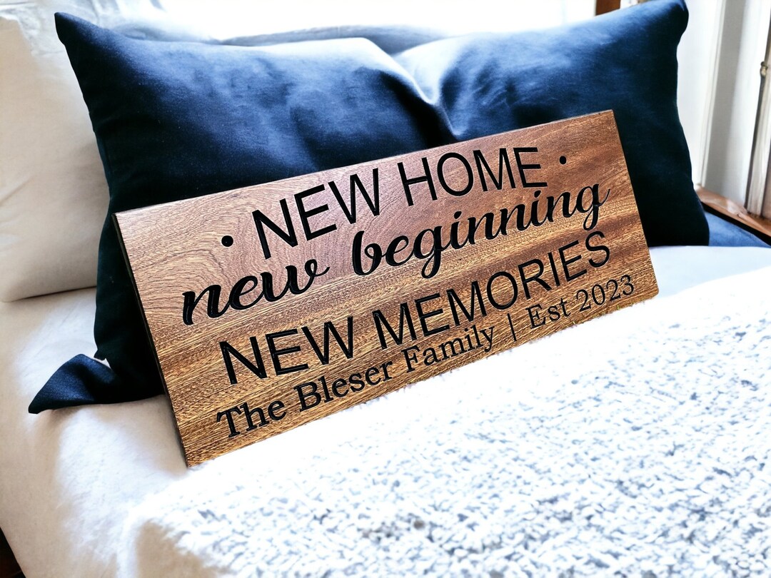 New Home New Beginning New Memories Sign-new House Gift-new Home Wood Sign-realtor Gift ...