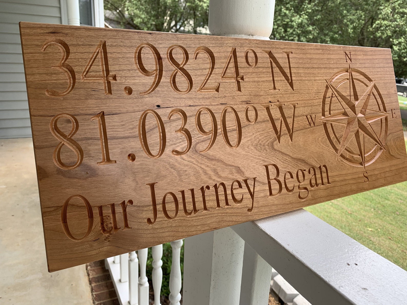 Longitude Latitude GPS Sign Custom Wood Coordinate Sign | Etsy