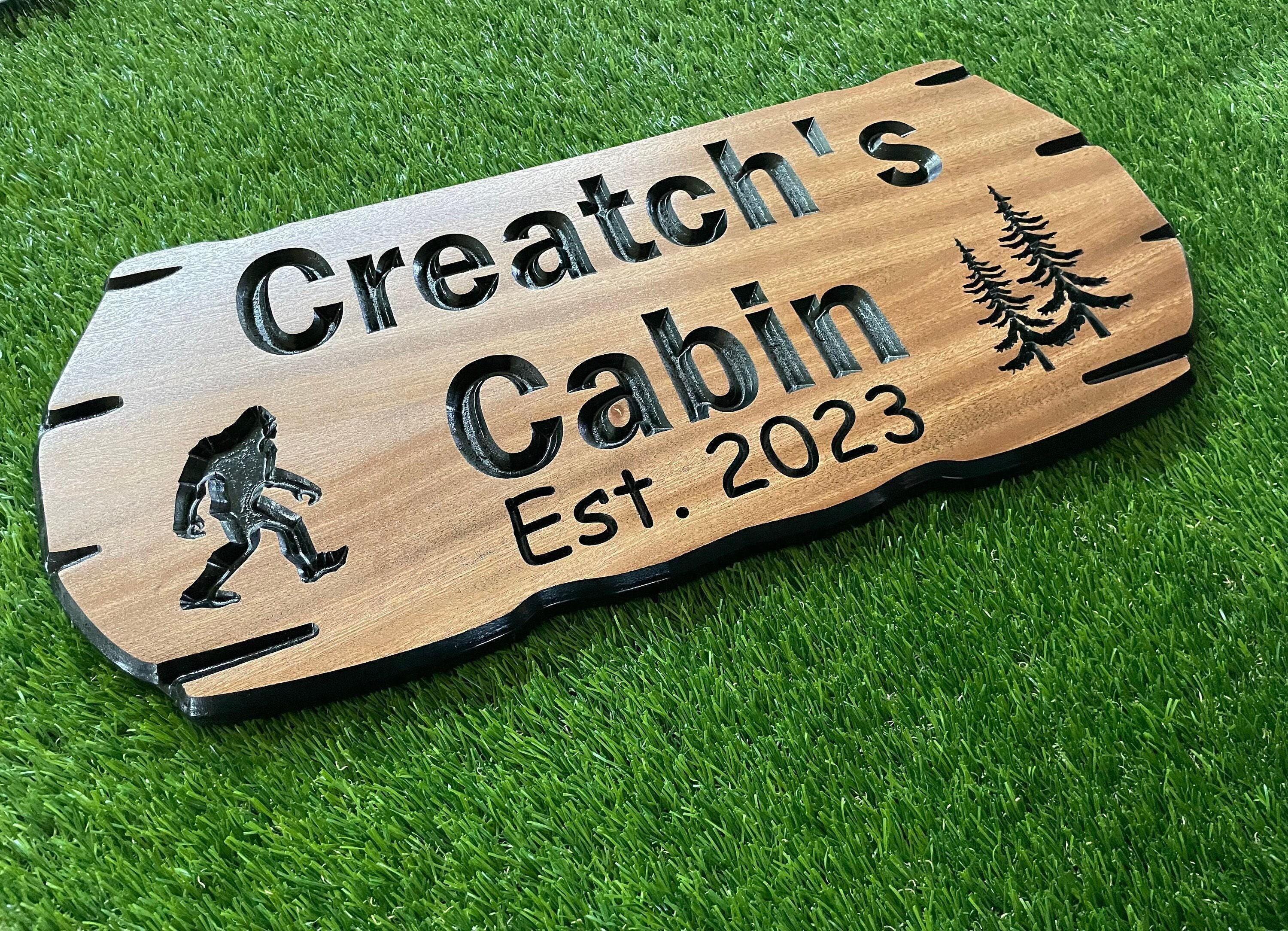 Custom Bigfoot Sign: Rustic Sasquatch Cabin Decor Live Edge Wood Sign ...