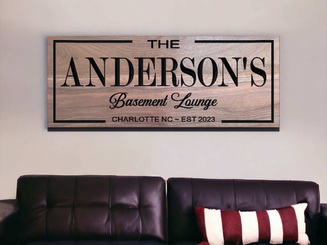 Custom Basement Sign: Personalized Lounge Decor - Etsy