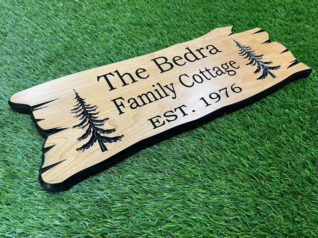 Custom Carved Wood Cabin Sign: Personalized Rustic Home Decor - Etsy