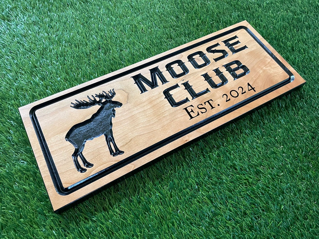 Rustic Carved Moose Sign Welcome Sign Custom Carved Wood Signs Wood ...