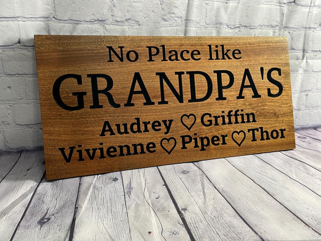 Custom Wood Carved Sign for Grandma or Grandpa With Grandkids' Names ...