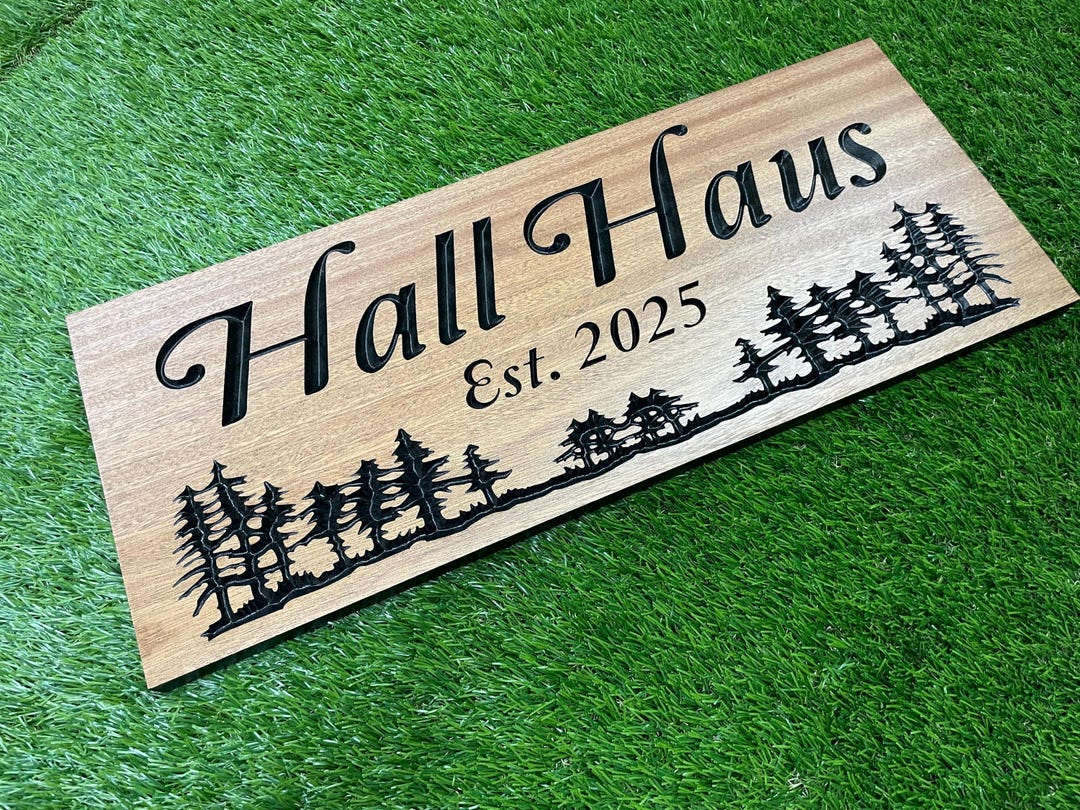 Custom Carved Wood Cabin Sign: Personalized Mountain Home Decor - Etsy