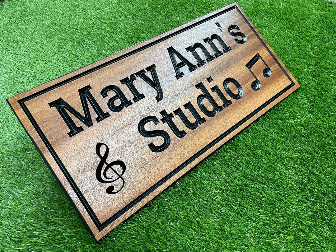 Custom Music Notes Wooden Sign: Personalized Studio Decor - Etsy