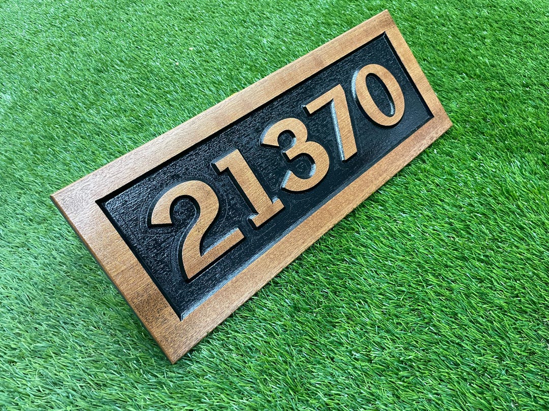 Personalized Wood Carved Address Plaque Outdoor Welcome Sign ...