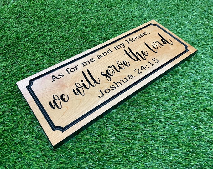 We Will Serve the Lord Bible Verse Sign, Religious Decoration ...