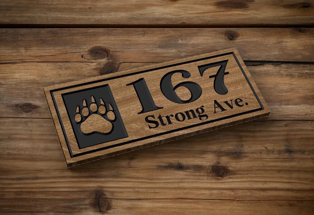 Cabin Carved Address Plaque, Personalized Wood Signs, Custom Cabin ...