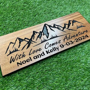 Custom Text Mountain Wall Art, Wood Carved Mountain Picture, Unique ...