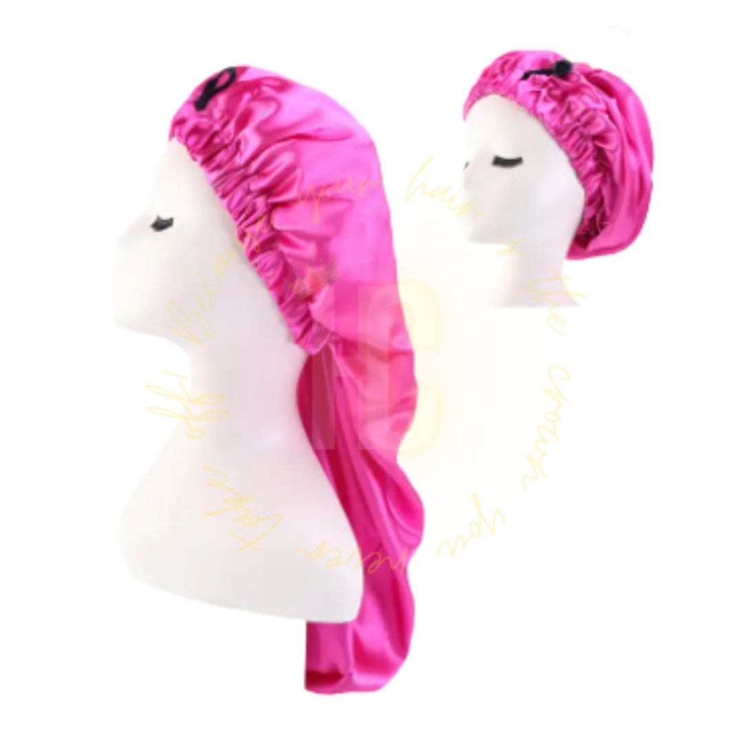 Long Hair/braid Bonnet W/ Button & Elastic Band - Etsy