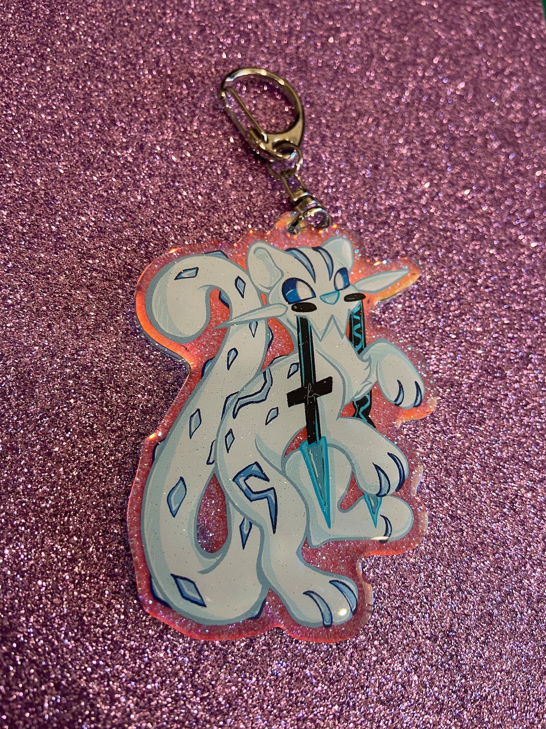 Pokémon Inspired Scarlet Violet Chien-pao Glitter Keychain Charm - Etsy