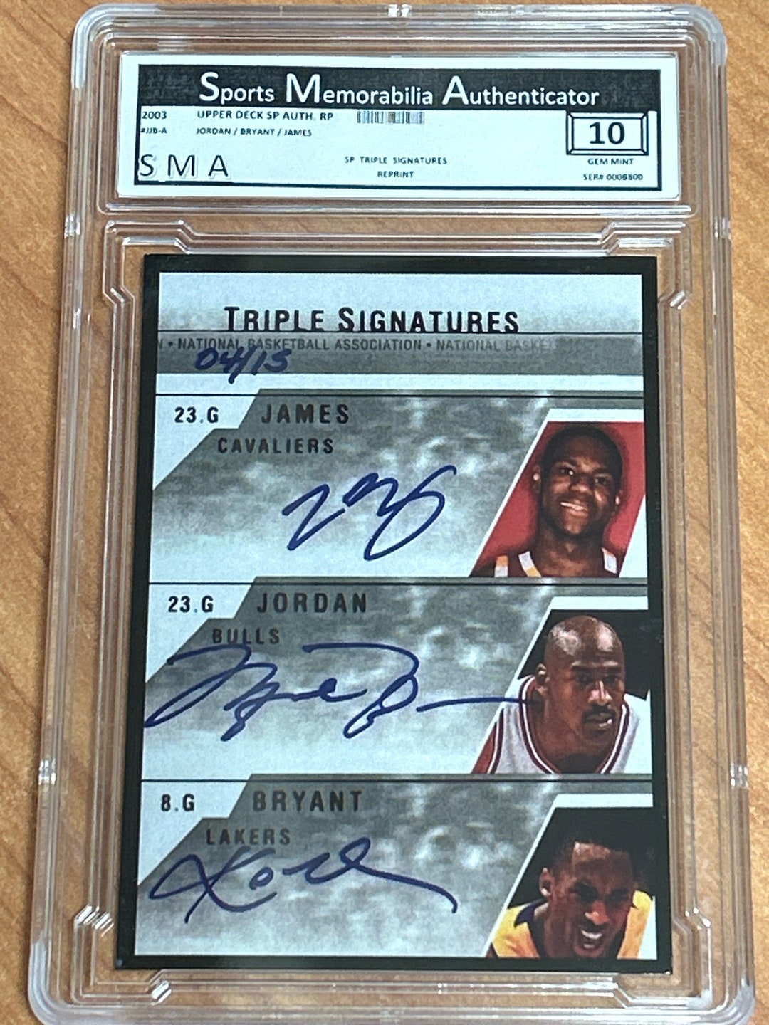 Michael Jordan, Kobe Bryant & Lebron James Triple Signatures ...