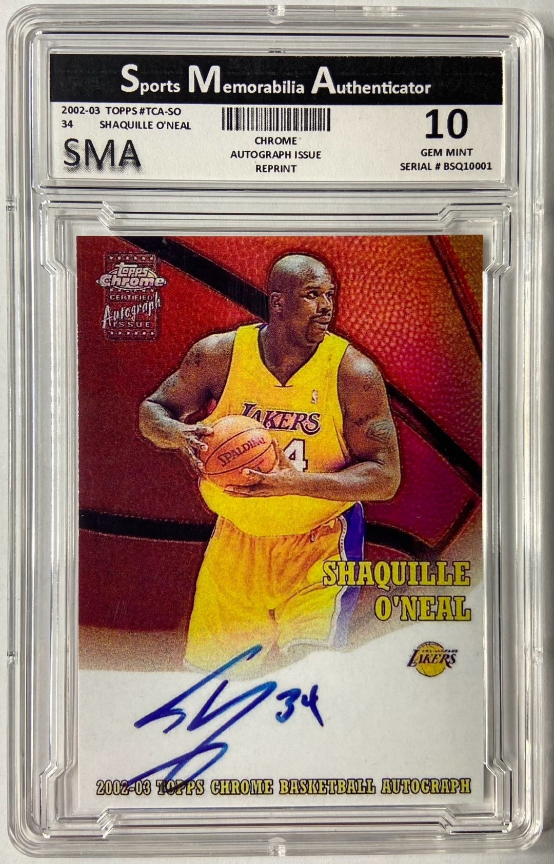 Shaquille Oneal Autographed Issue Reprint Graded HOF Basketball Card RP ...