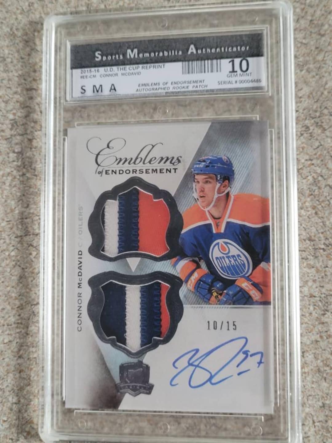 2015/16 Connor Mcdavid Autographed Rookie Emblems Endorsement Upper ...