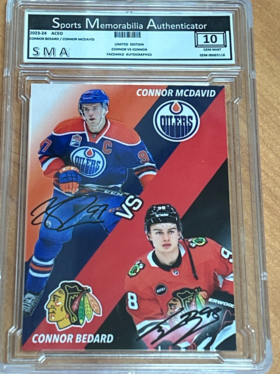 2023-24 Connor Bedard Vs Connor Mcdavid Dual Facsimile Autographed Prospect RC Rookie Aceo ...