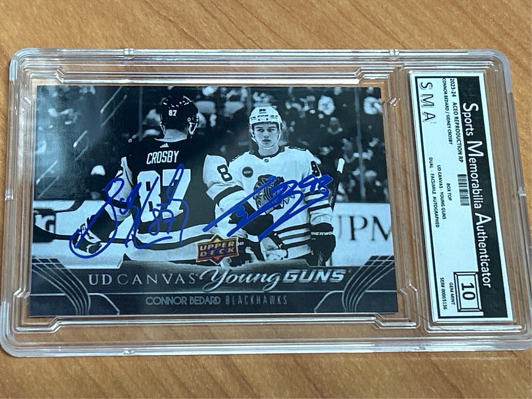 2023-24 Connor Bedard & Sidney Crosby Young Guns Canvas Reproduction ...