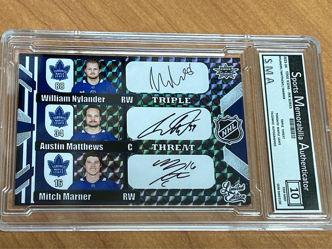 Auston Matthews, William Nylander & Mitch Marner Triple Threat Ink ...