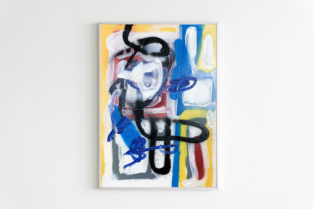 Original Abstract Painting on Paper, Neo Expressionism Artwork by ...