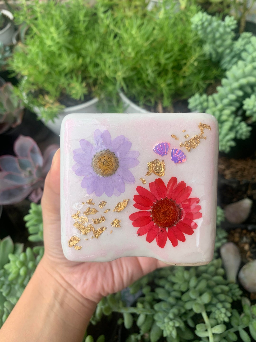 Pot Daisy Flower Resin Planter Pottery - Etsy