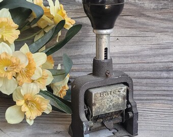 Vintage Number Stamper, Bates Wide Frame Numbering Machine Serial No ...