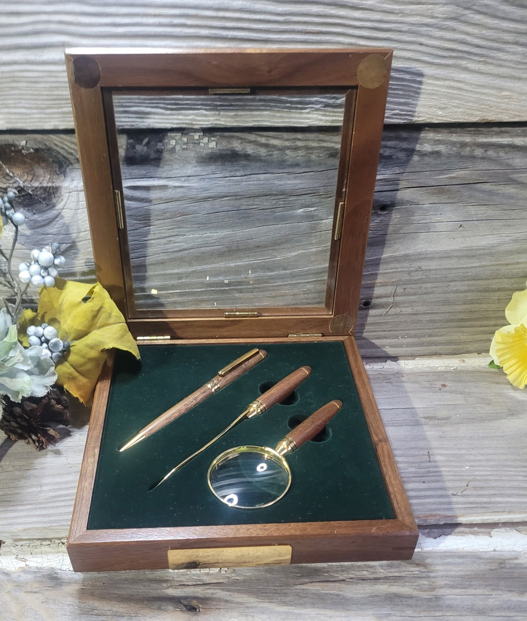 Desk Gift Set | Magnifying Glass Pen Letter Opener - Etsy