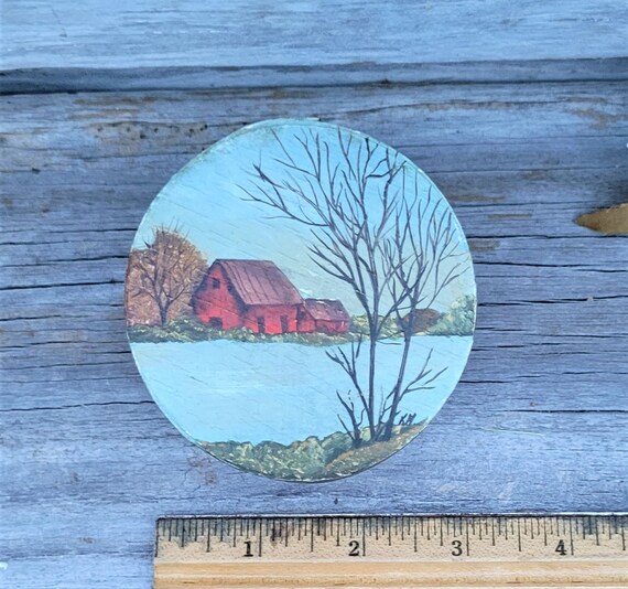 Adorable small hand painted cheese box for trinkets o… - Gem