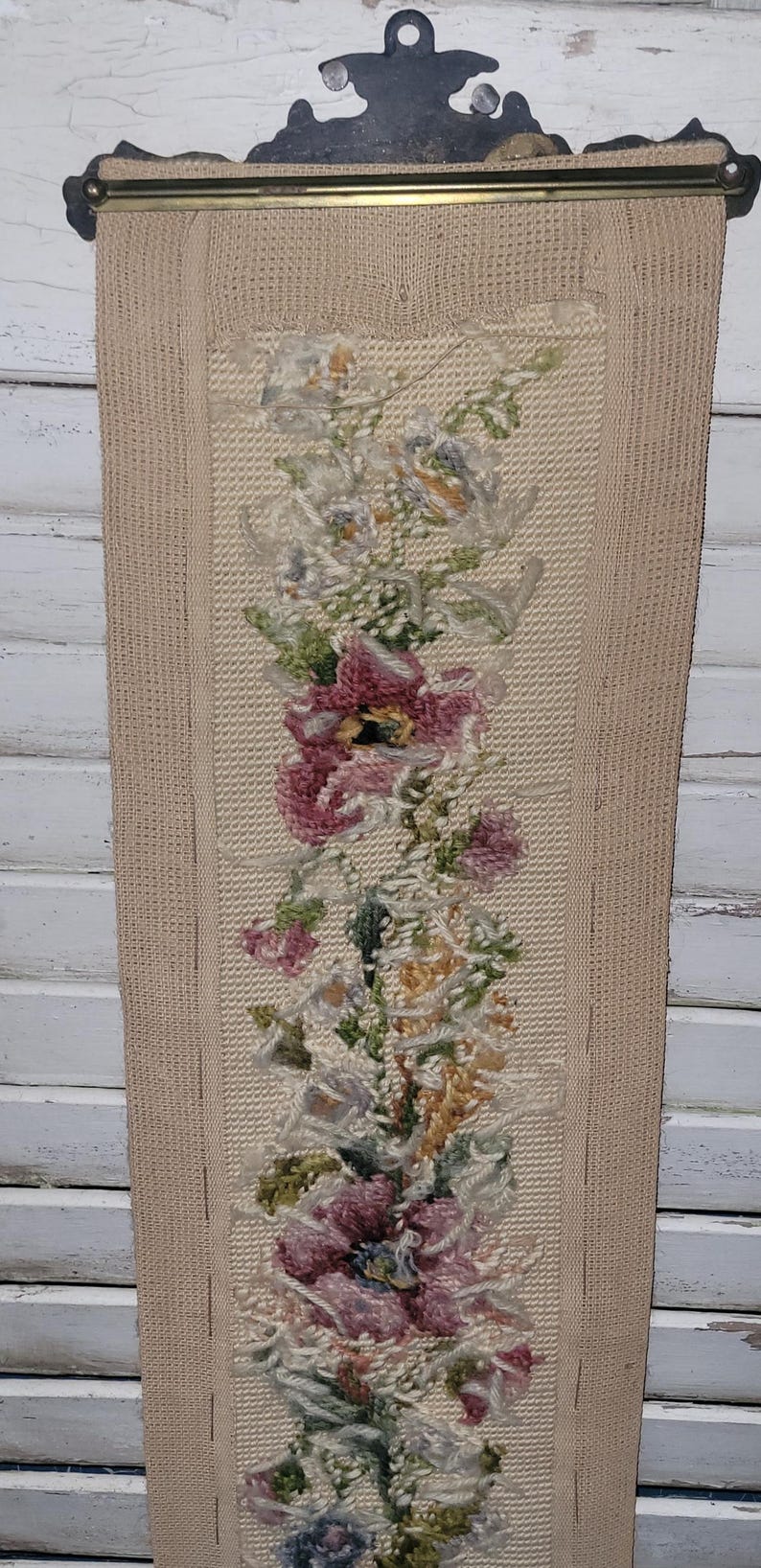Vintage Embroidered Bell Pull | Estate Find - Etsy