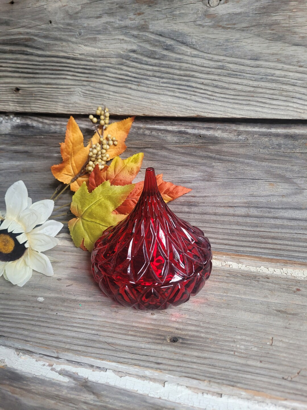 SHANNON CRYSTAL Ruby Red Cut Glass Candy Dish - Etsy