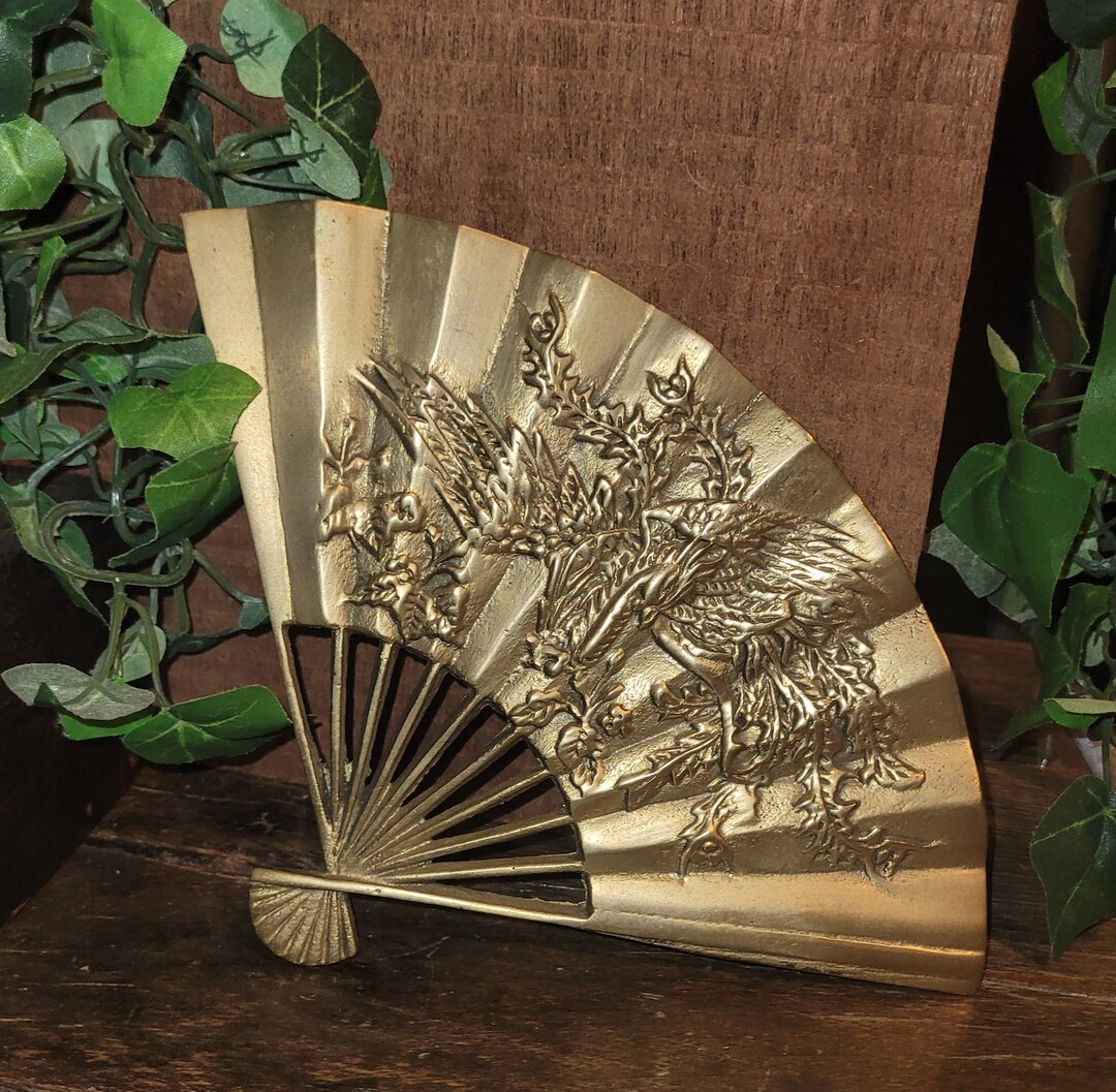 Vintage Brass Hand Fan Wall Hanging - Etsy