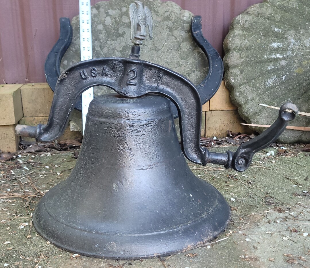 Antique Cast Iron Bell With Yoke Church Bell School Bell Dinner Bell - Etsy