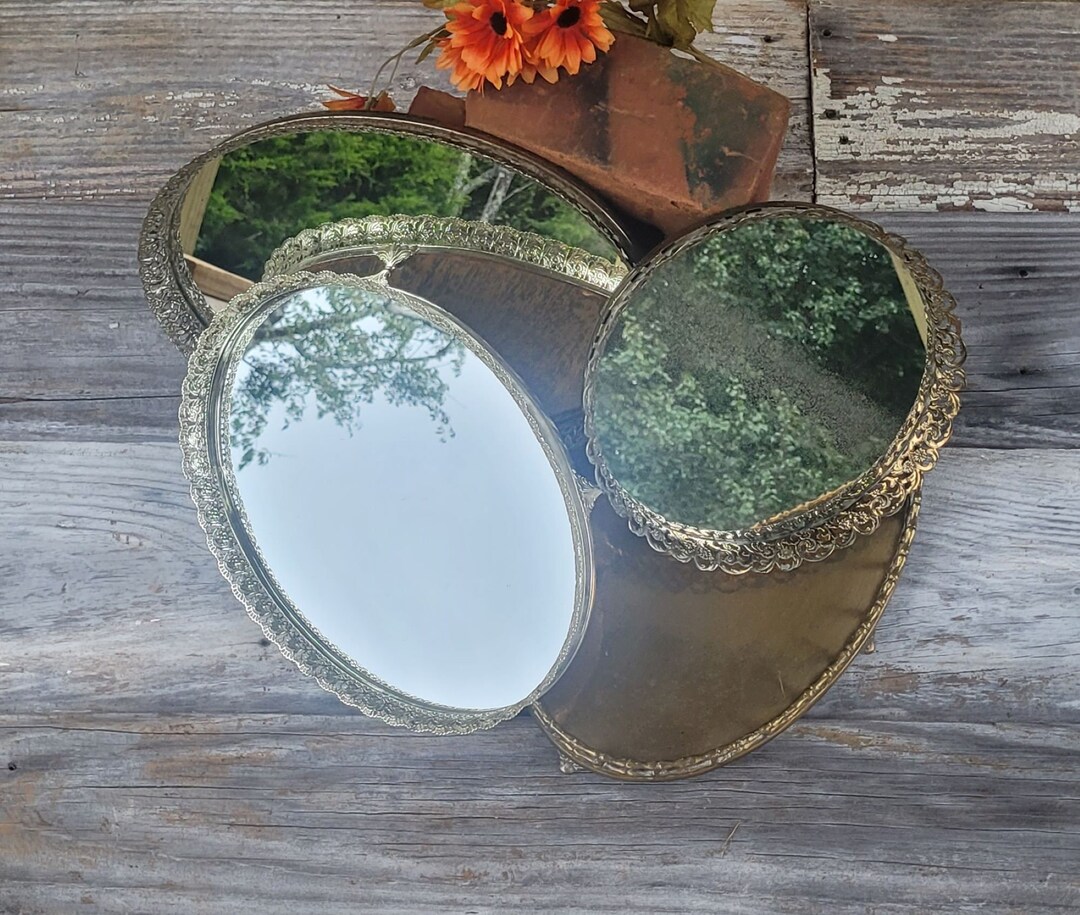 Vintage Mirrored Vanity Tray Choice | Bridal Suite | Wedding Day Decor ...