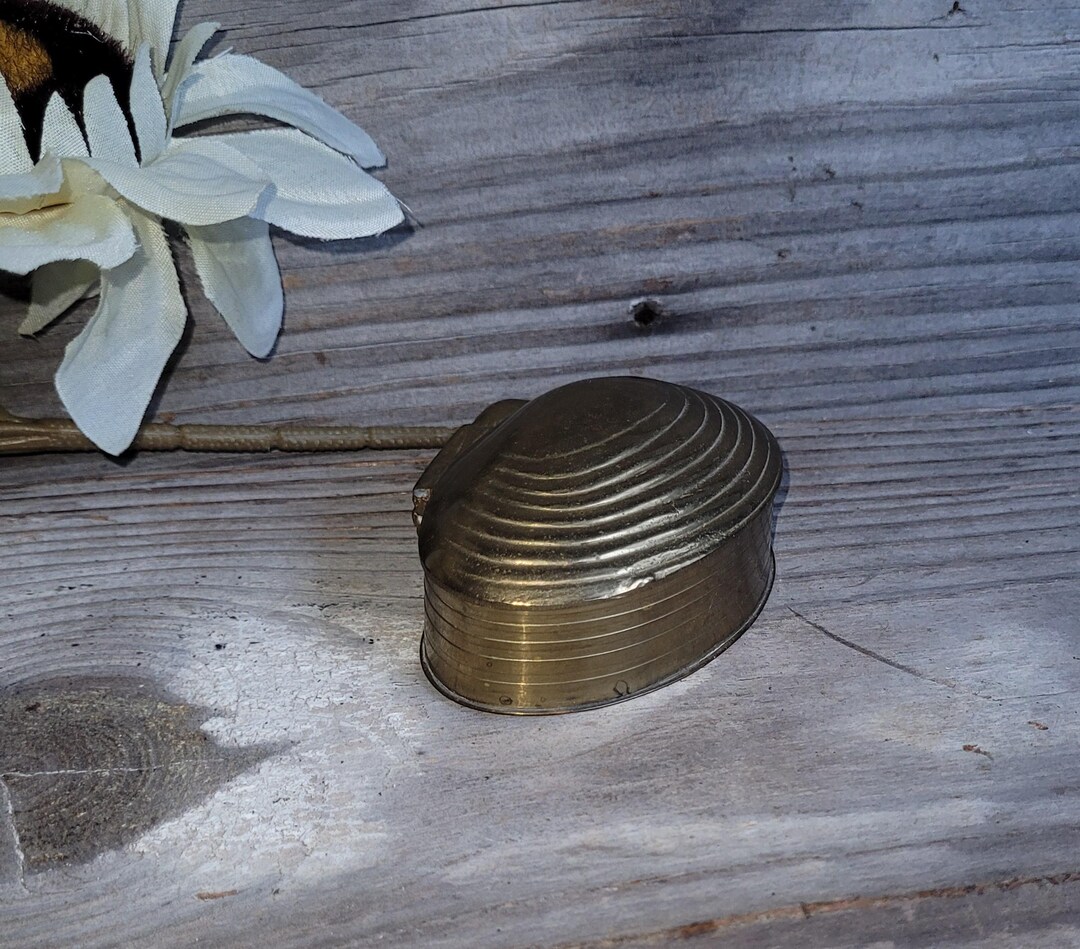 Vintage Brass Clam Shell Trinket Box Jewelry Box - Etsy