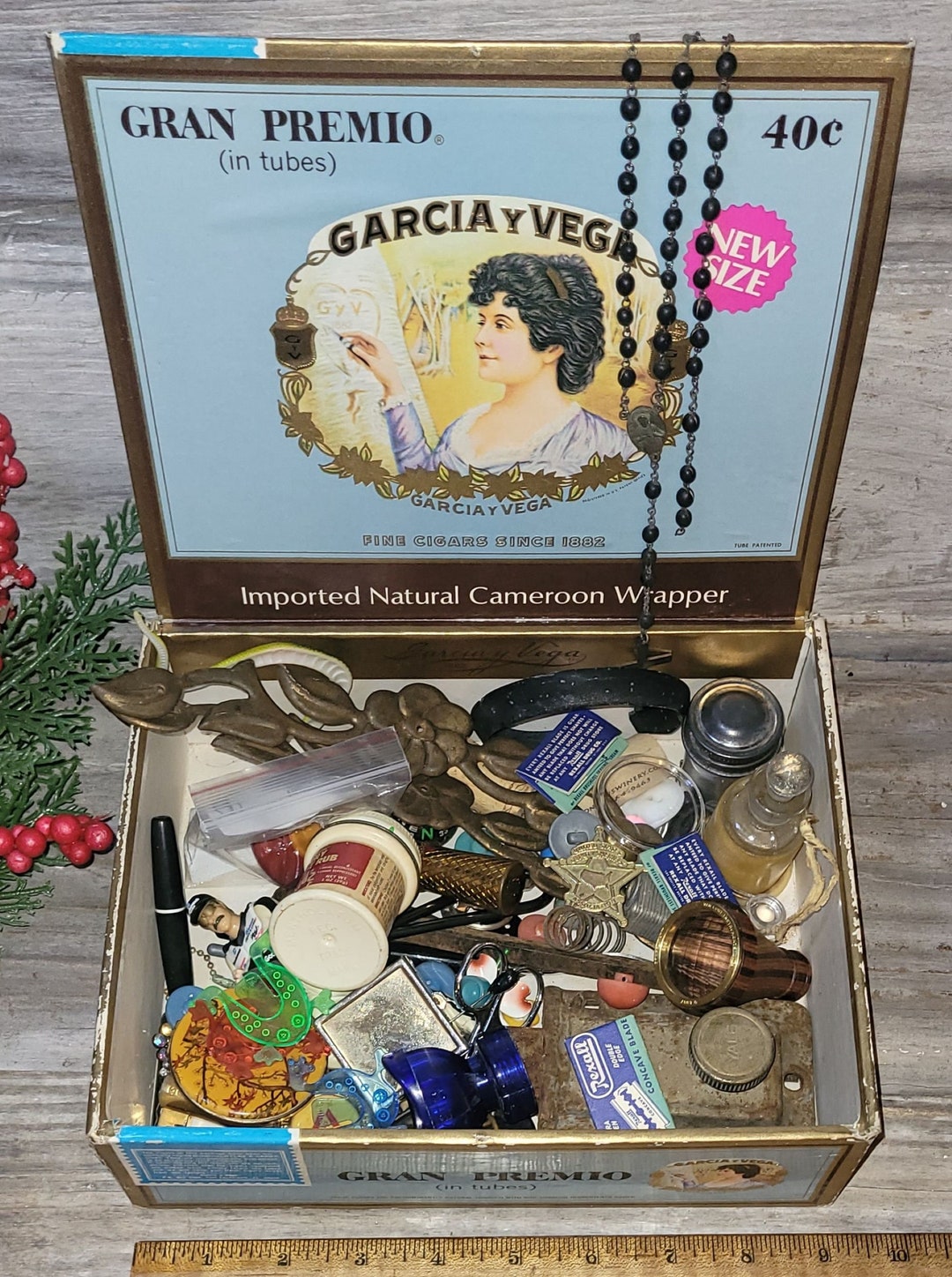 Vintage Cigar Box of Vintage Smalls | Curiosities | Good Stuff ...