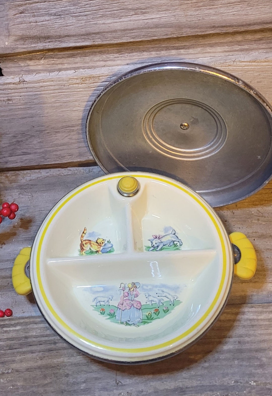 Vintage Baby Warming Plate Nursery Rhyme Rare - Etsy