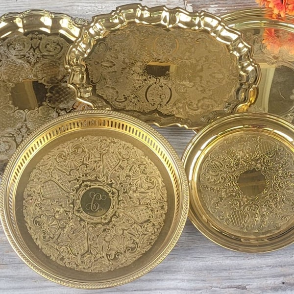 Vintage Brass Tray - Etsy