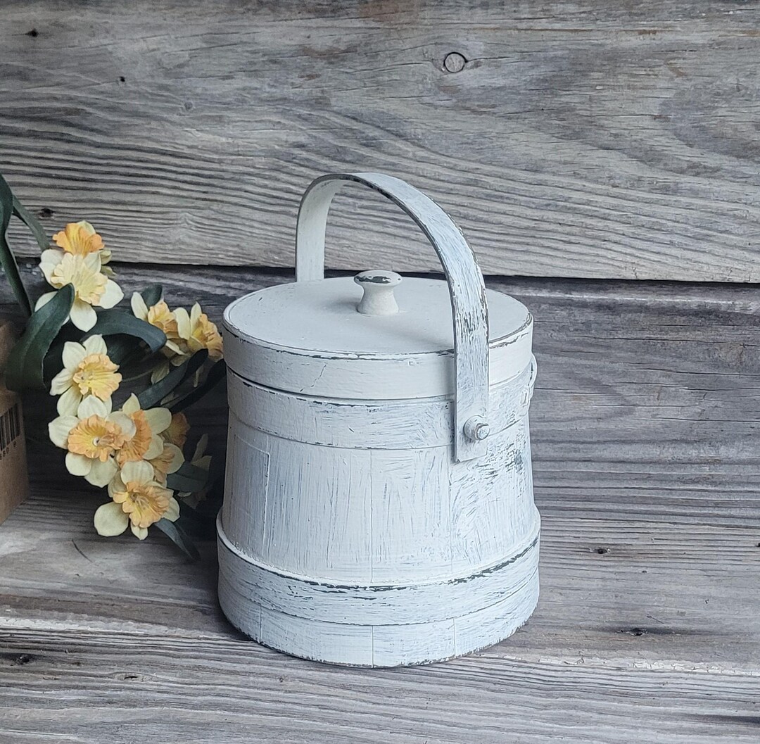Vintage Firken | Wood Bucket | Kitchen Flour Canister - Etsy