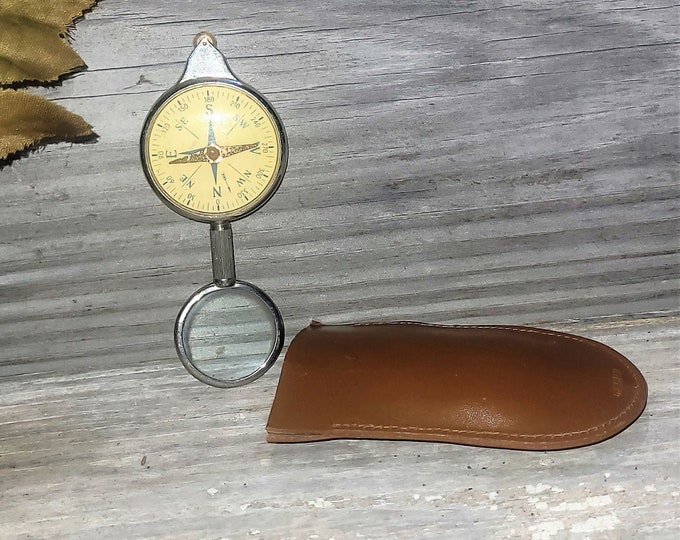 Very Old Vintage Tool Compass Magnifying Glass Measurer Ruler - Etsy