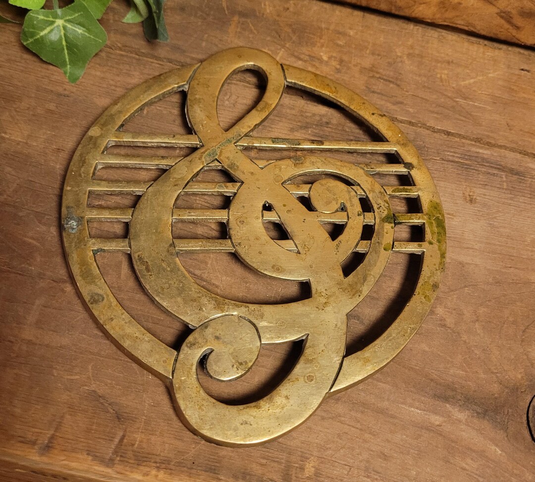 Vintage Brass Music Note Trivet Music Lover - Etsy