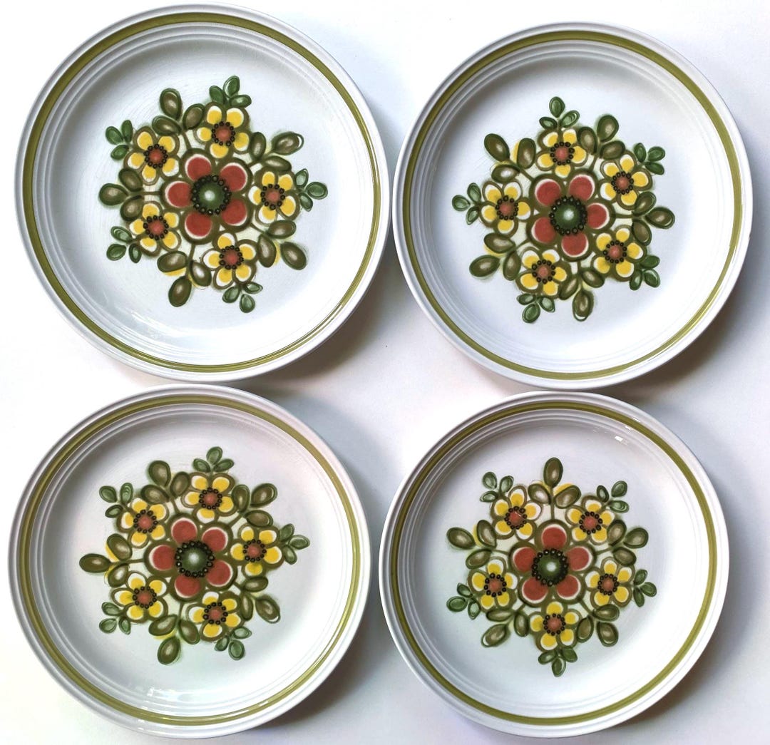 4 X Vintage 1970s Ironstone Ware by Myott mirage Dinner Plates Made in ...