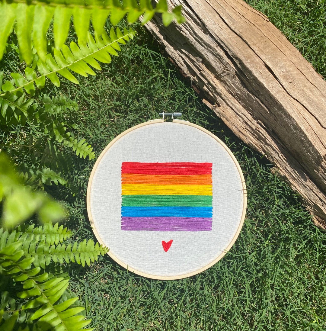 Embroidered Pride Flag - Etsy