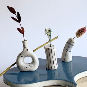 Abstract Tiny Vases / Tiny Mini Vases / Miniature Pot / Handpainted ...