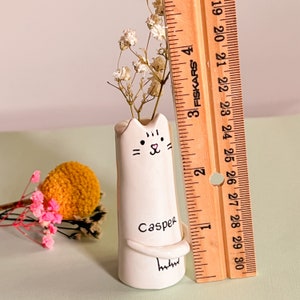 Personalized Cat TINY Vase / Personalized Cat Gift / Cat Mini Vase ...