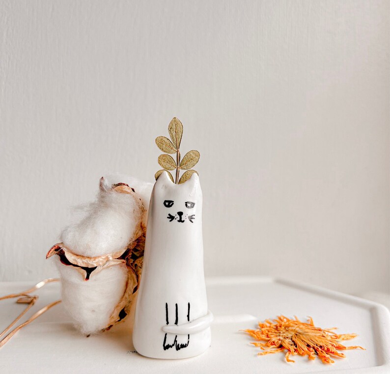 Cat Tiny Modern Vase / Tiny Mini Vase / Cat Lover Gift / Mini - Etsy