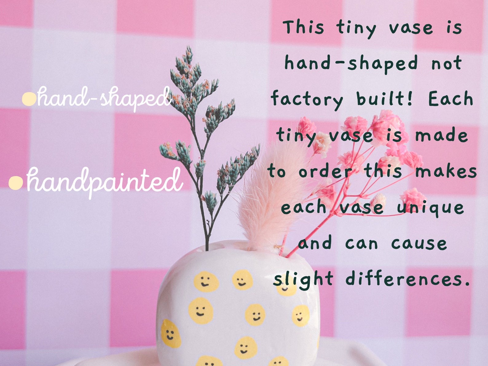 Smiley Face Tiny Vase / Mini Decorative Things / Mini Vase With Happy ...